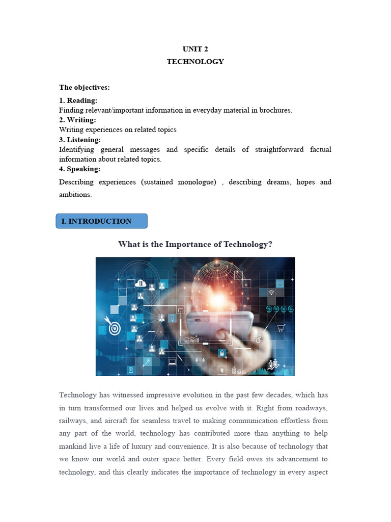 Unit 2. Technology | PDF | Hope | Experience