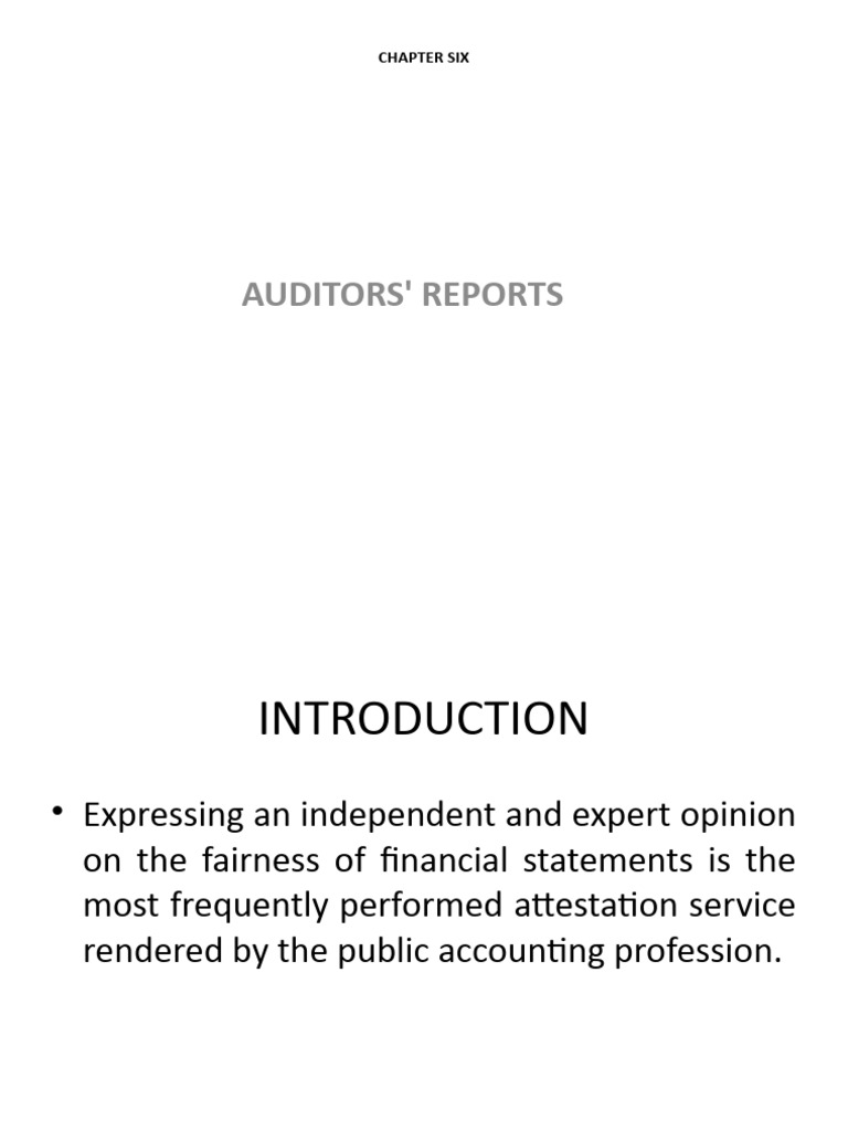 Audit ch-6 | PDF | Auditor's Report | Audit