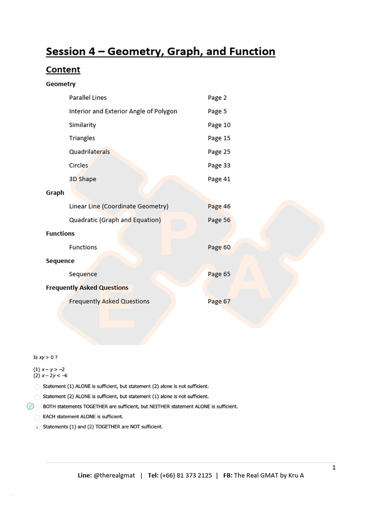 Quant - Session 4 - Geometry, Graph, and Function | PDF | Circle | Triangle