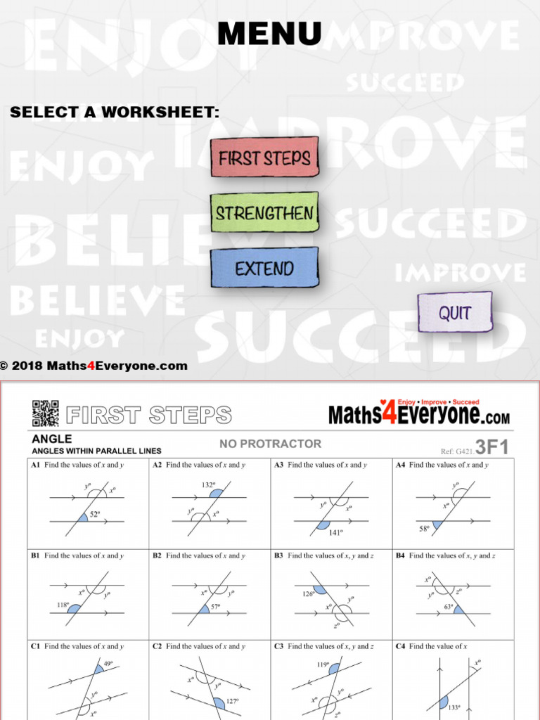5.2 Powerpoint Angles Within Parallel Lines | PDF | Software | Human–Computer Interaction