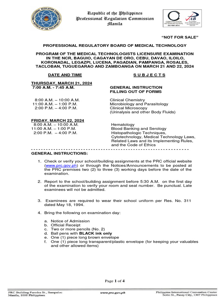 Medical Technologists 03-2024 | PDF