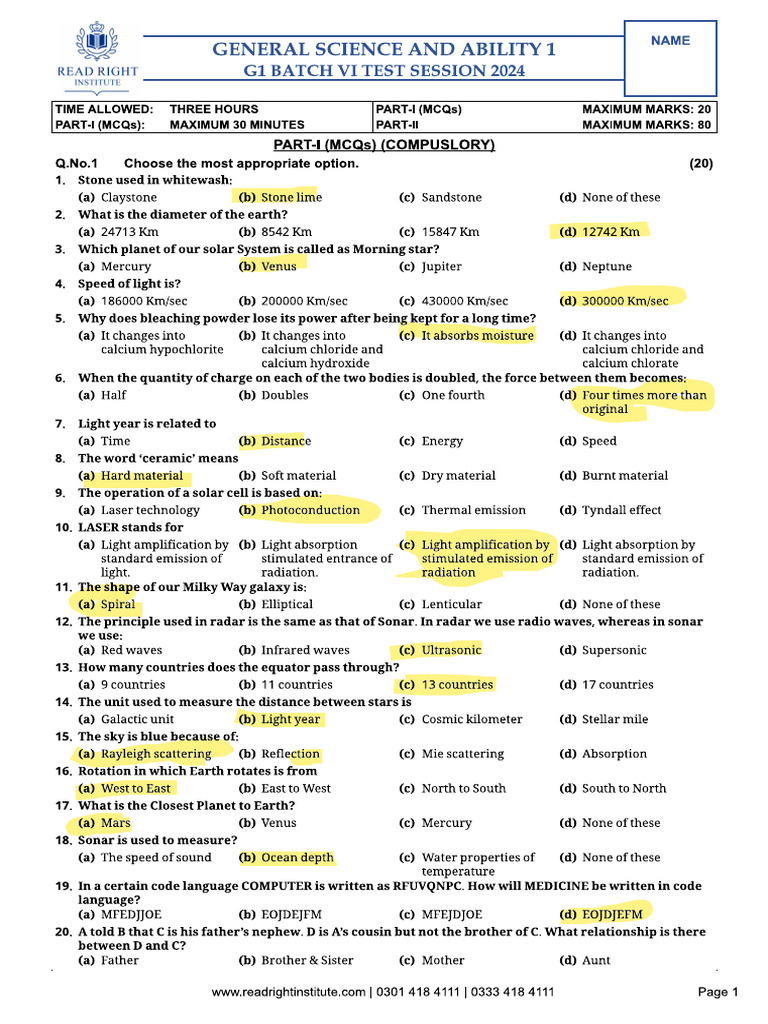G1 Batch VI GSA 1 | PDF
