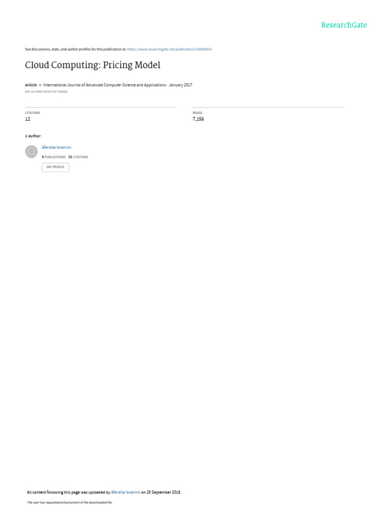 Cloud Computing Pricing Model | PDF | Cloud Computing | Pricing