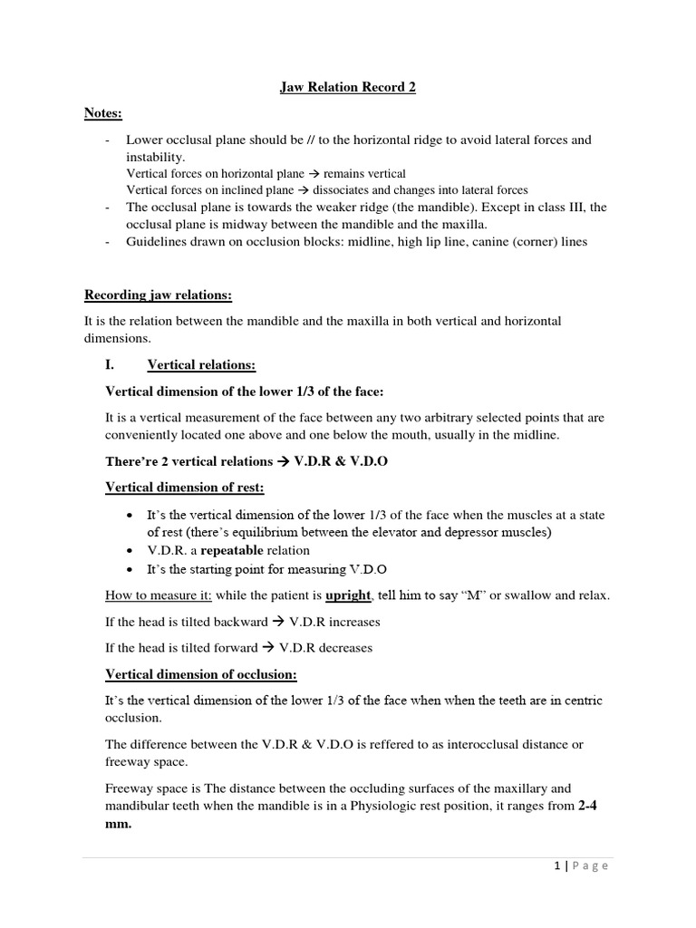 Jaw Relation Record 2 | Download Free PDF | Human Head And Neck | Human ...