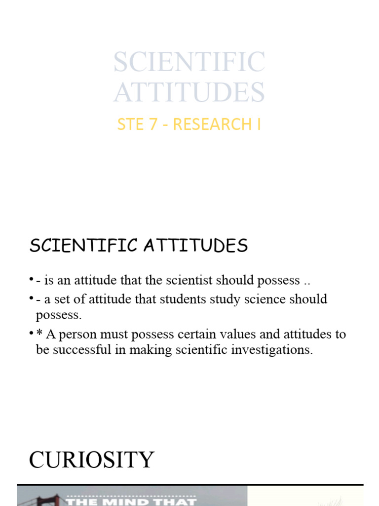 Scientific Attitudes | PDF | Curiosity | Plagiarism