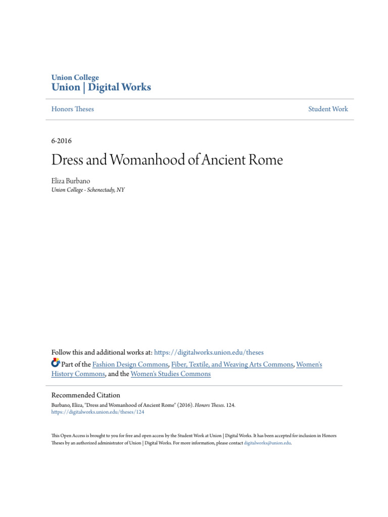 Dress and Womanhood of Ancient Rome | Download Free PDF | Clothing ...