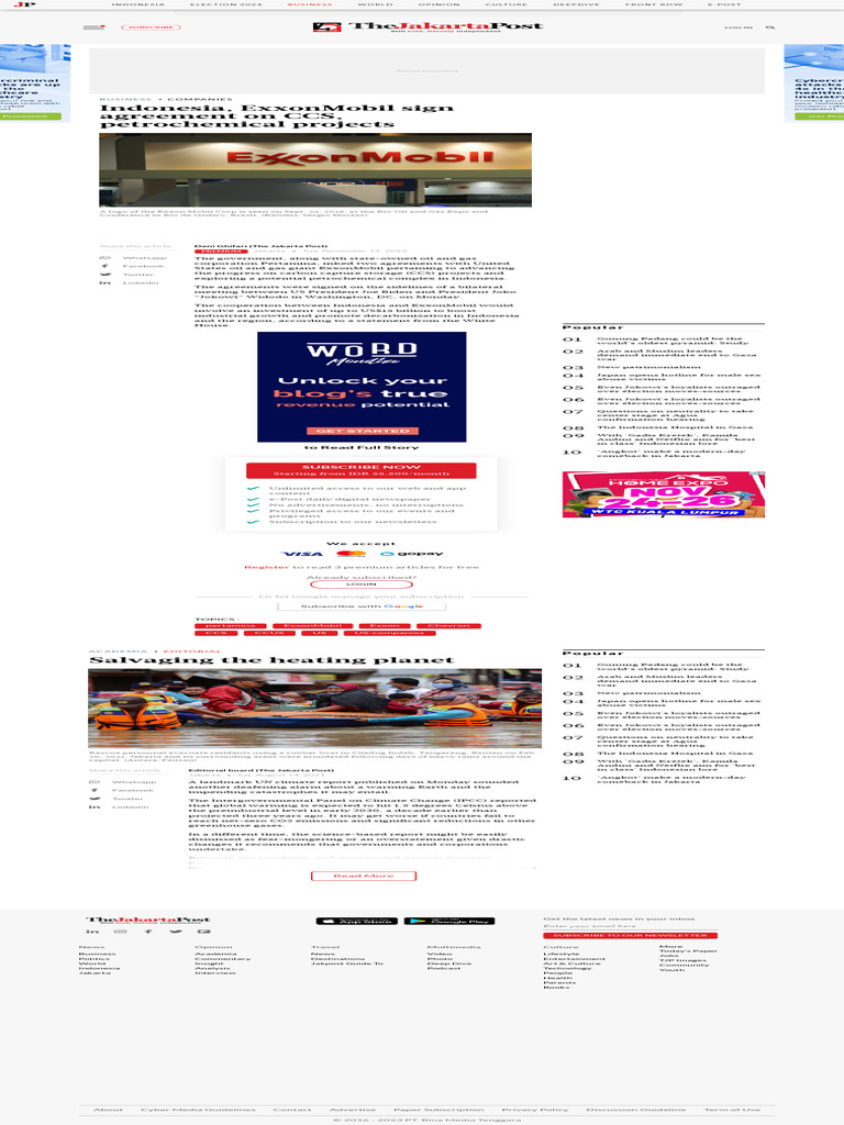 Indonesia ExxonMobil | PDF | Exxon Mobil | Climate Change