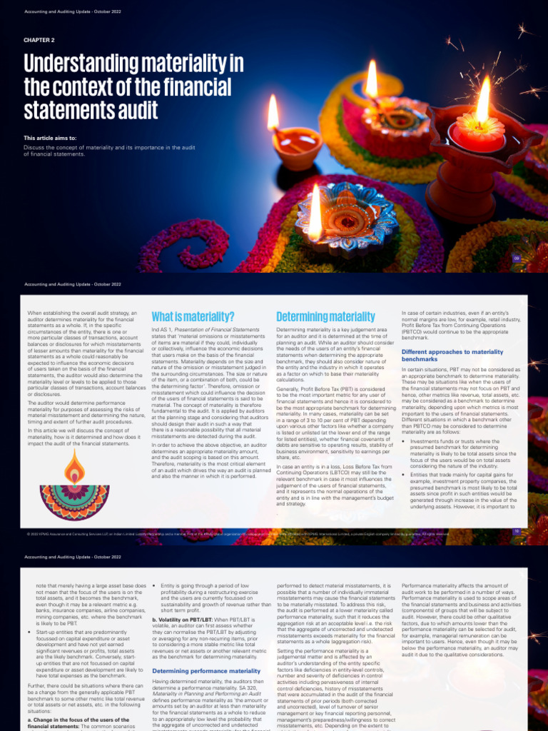 Materiality in Financial Statement Audits | PDF | Financial Audit | Audit