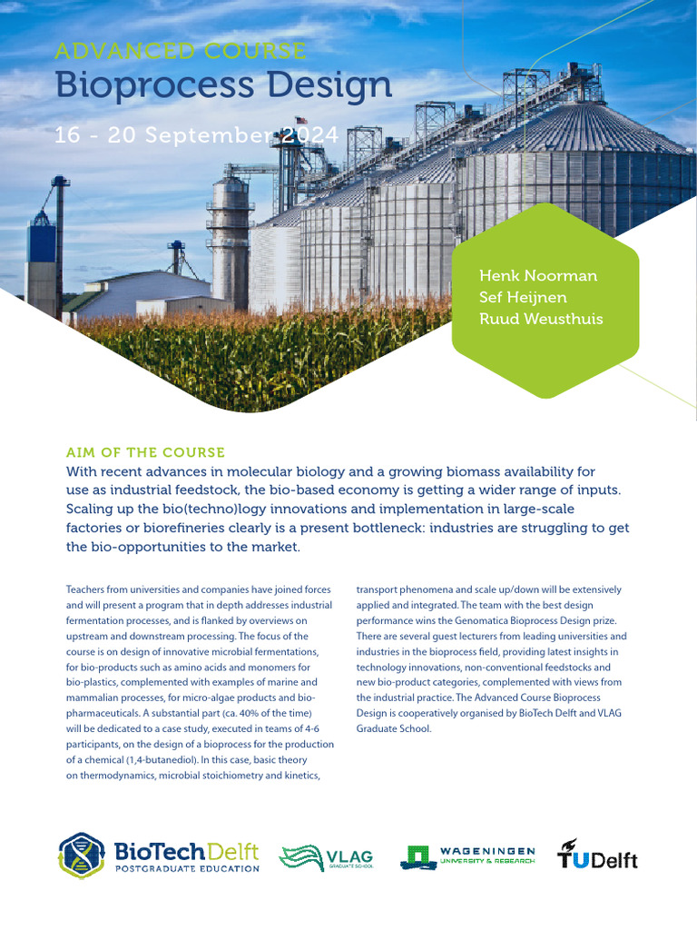 Brochure Bioprocess Design 2024 2 | PDF | Biotechnology | Fermentation