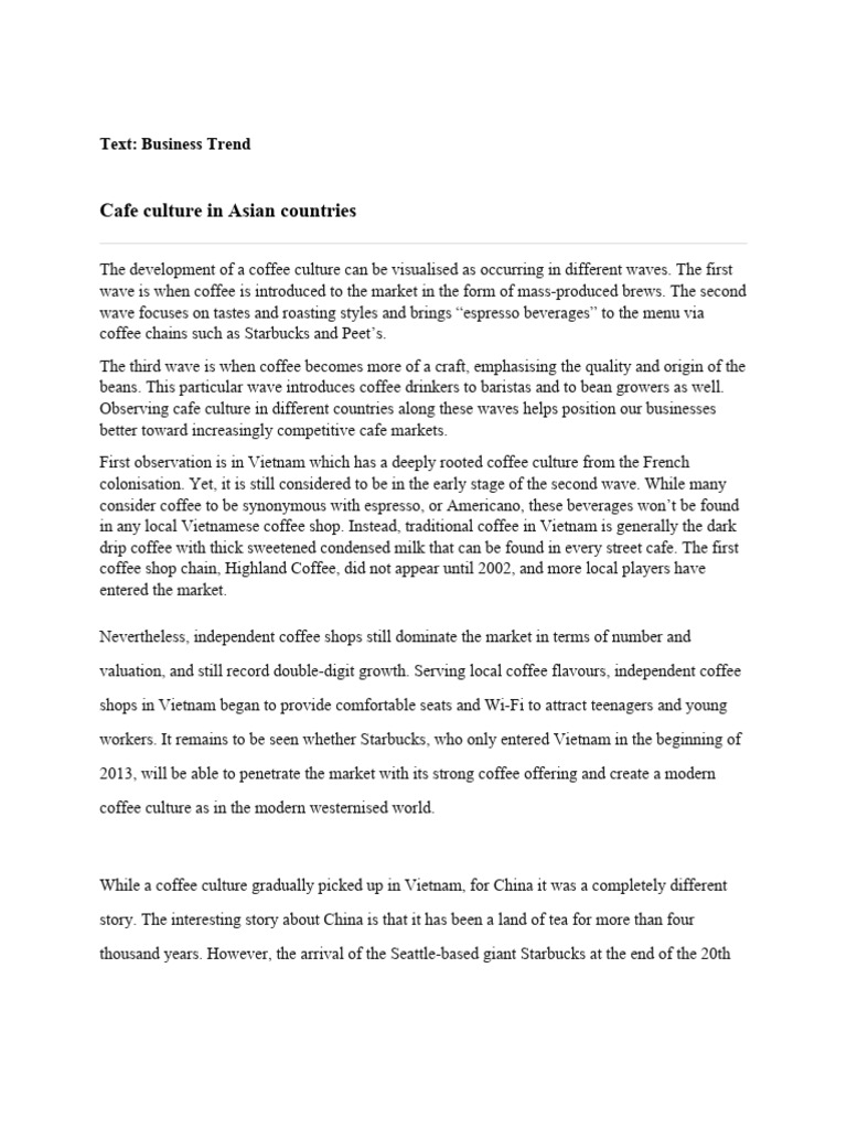 Asian Cafe Culture Trends Explained | PDF | Social Science | Lifestyle