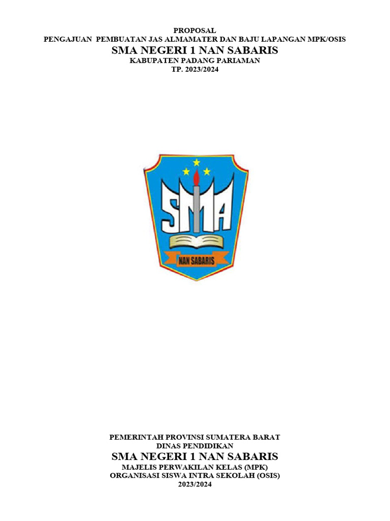 Proposal Jas Almamater OSIS SMA | PDF