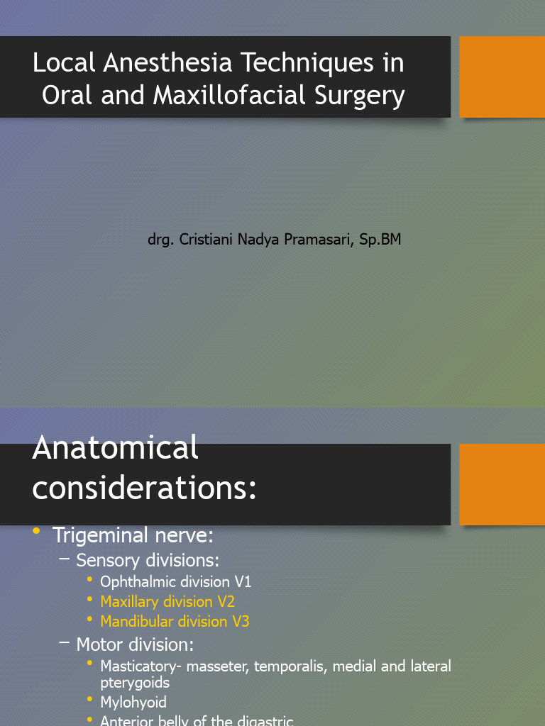 Local Anesthesia in Oral Surgery Techniques | PDF | Human Nose ...