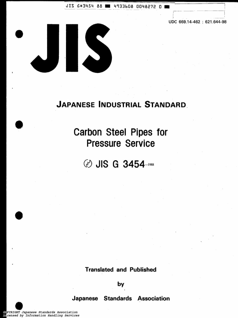 Jis G3454 | PDF | Pipe (Fluid Conveyance) | Nondestructive Testing