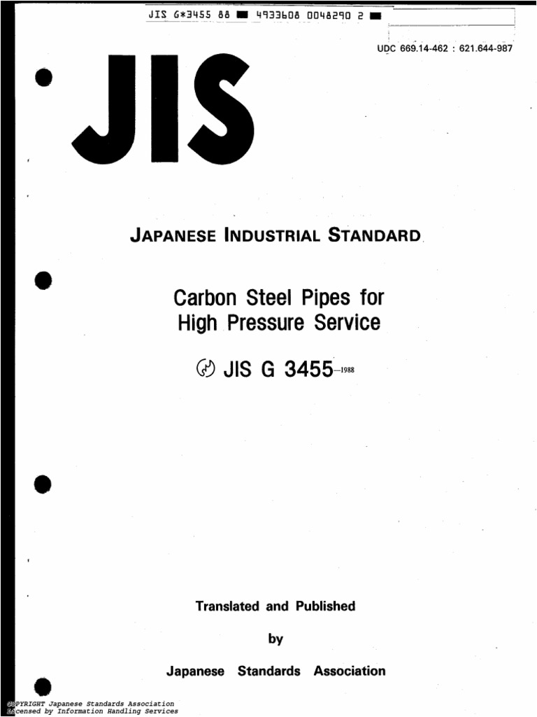 Jis G3455 | PDF | Pipe (Fluid Conveyance) | Engineering Tolerance