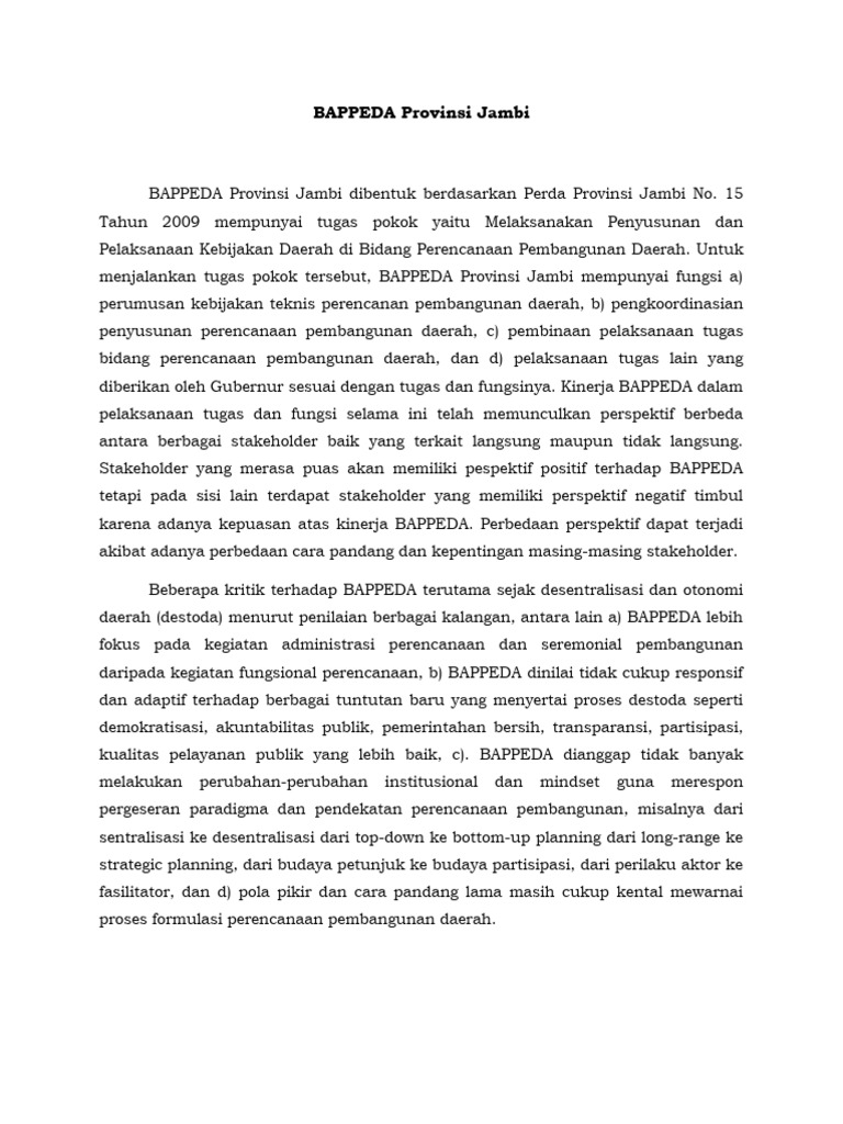 BAPPEDA Provinsi Jambi | PDF