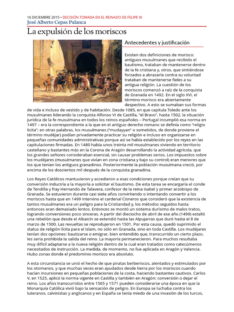 Expulsión de Moriscos en España | PDF | Imperio español | España