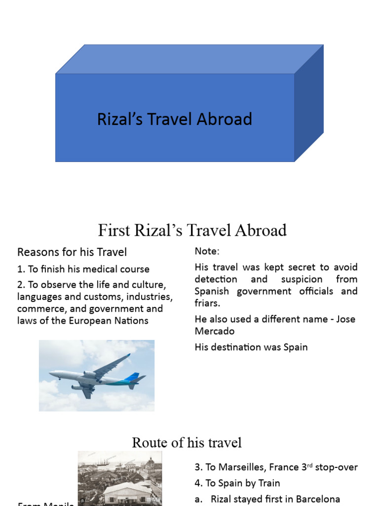 The Travels of Rizal Abroad Revised | PDF | Philippines