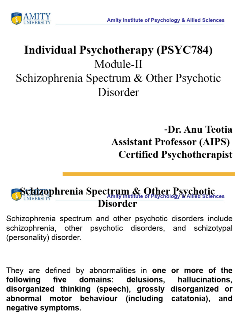 Schizophrenia Spectrum Disorder | PDF | Psychosis | Schizophrenia