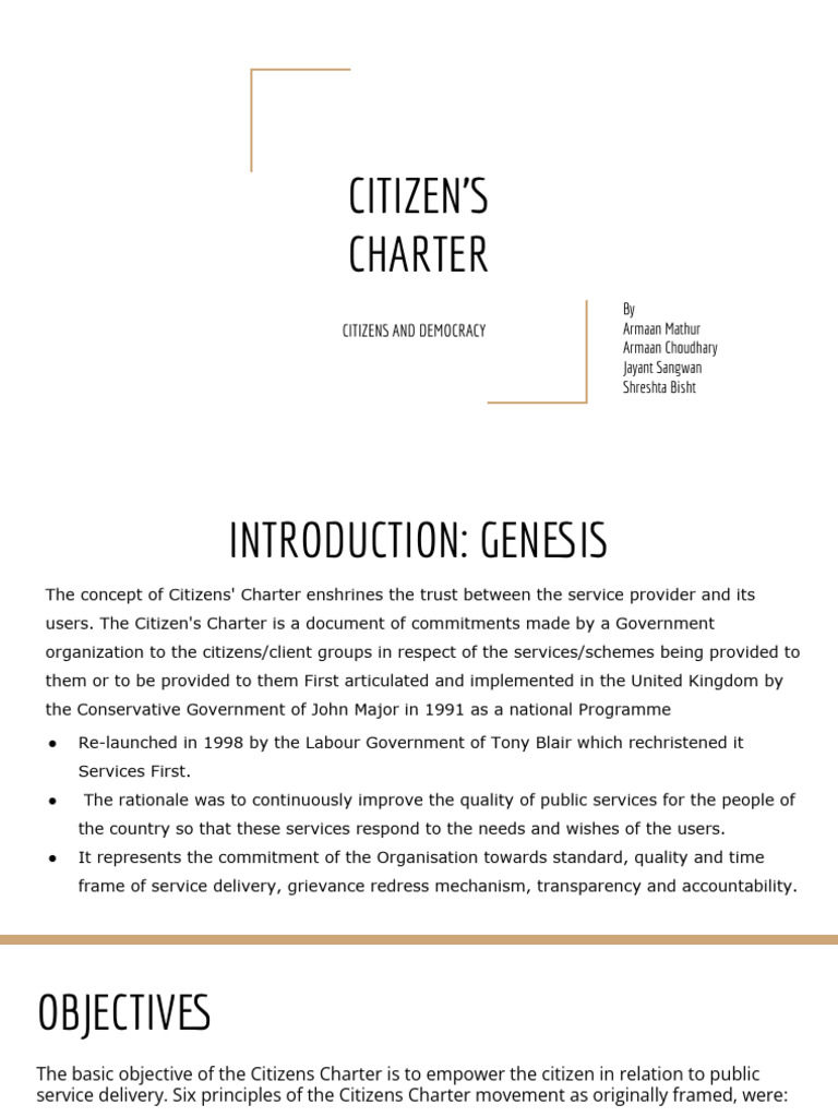 Citizen's Charter | PDF