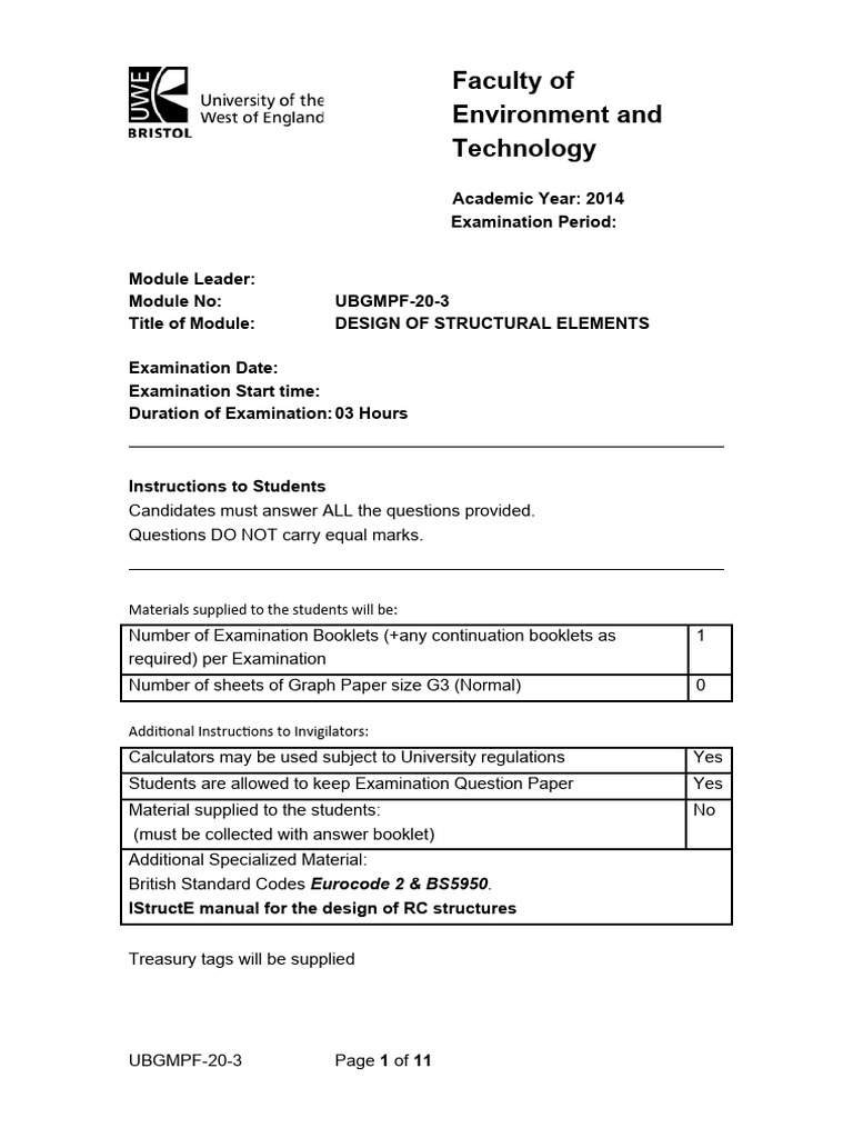 Oct 12 DE L3 Proposed Exam Answer Script UBGMPF-20-3 | PDF | Civil ...