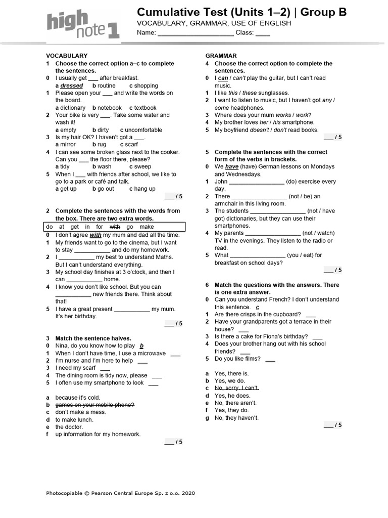Cumulative Test: Units 1-2 Overview | PDF | Language Arts & Discipline