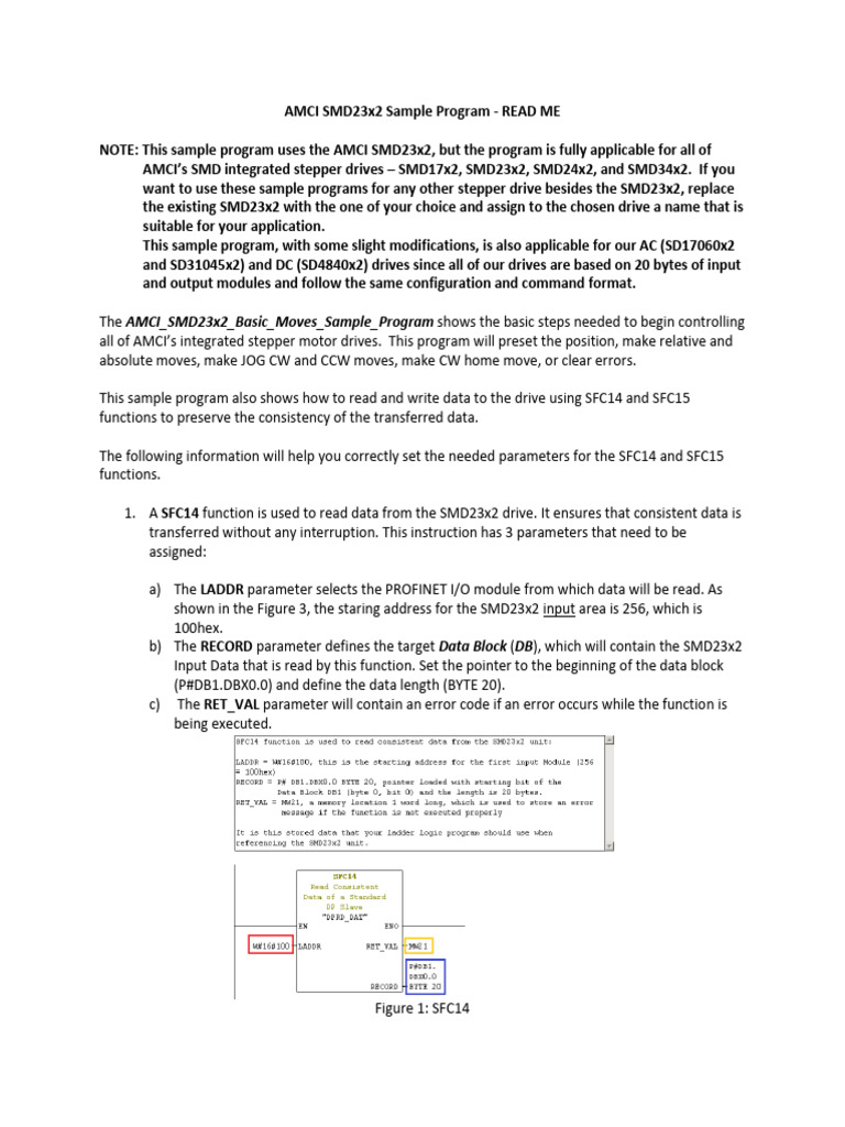 AMCI SMD23x2 Sample Program For SIMATIC S7 READ ME | PDF | Parameter (Computer Programming ...