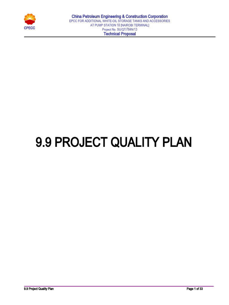 Nairobi Terminal Quality Plan | PDF | Quality Assurance | Verification ...