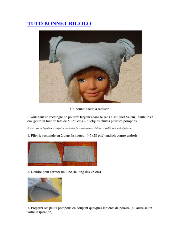 Tuto Bonnet Rigolo | PDF