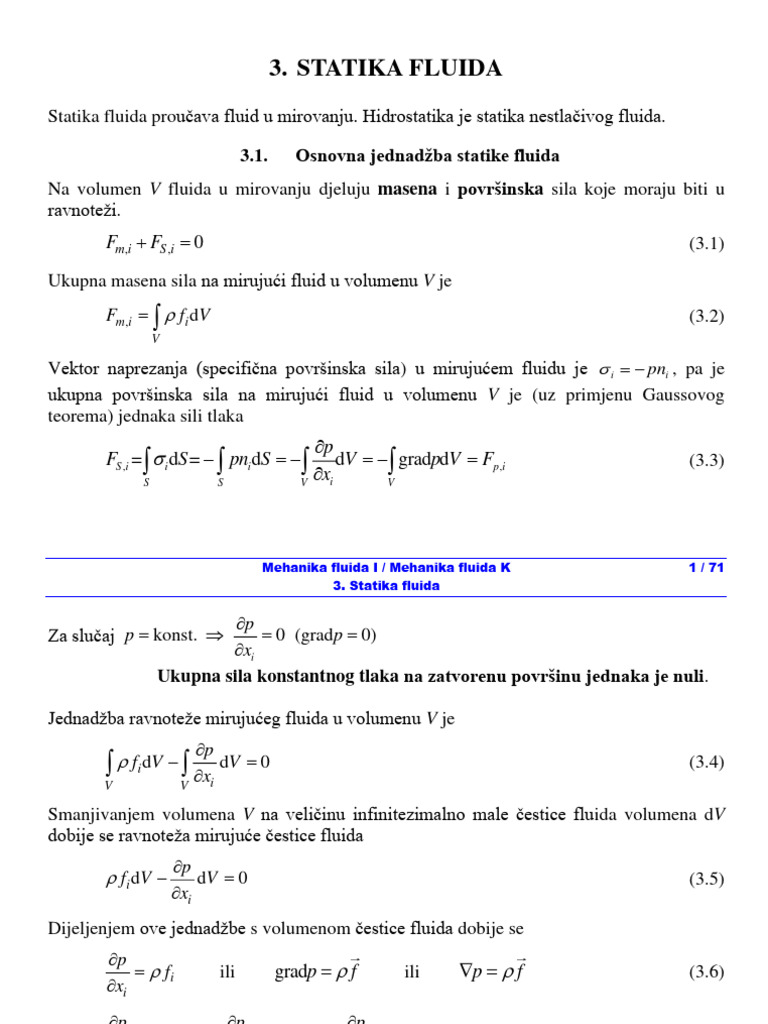 3.1 - Statika Fluida | PDF