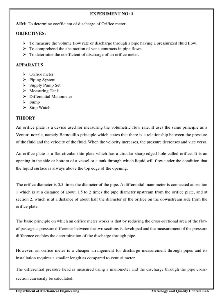 Experiment No 3 HM Lab | Download Free PDF | Civil Engineering | Plumbing