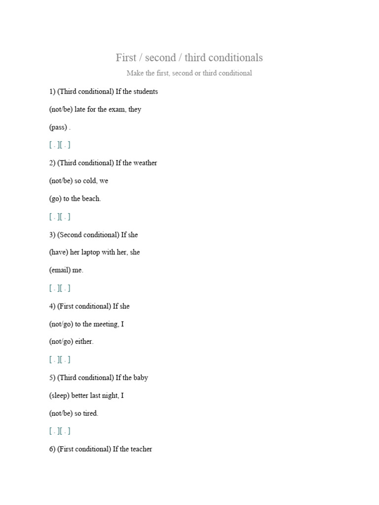First, Second, Third Conditional Exercise (Soal Mix Conditional) | PDF First, Second, Third Conditional Exercise (Soal Mix Conditional) | PDF