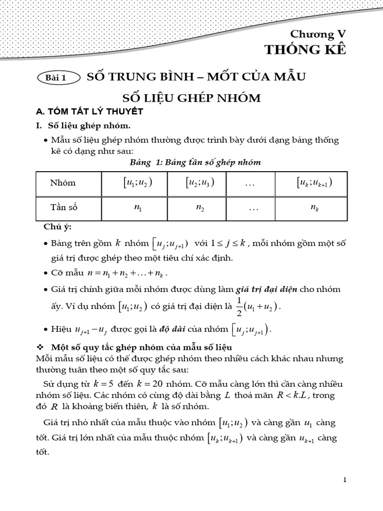 Tai Lieu Cac So Dac Trung Do Xu The Trung Tam Mau So Lieu Ghep Nhom Toan 11 CTST | PDF