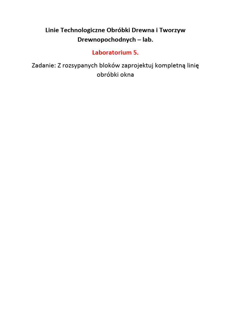 Lab.5. Linia Obróbki Okna | PDF