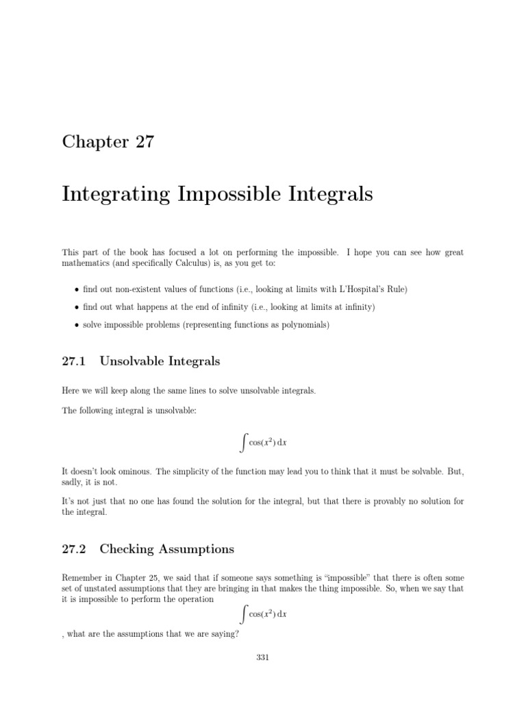 Solving Unsolvable Integrals | PDF | Polynomial | Integral