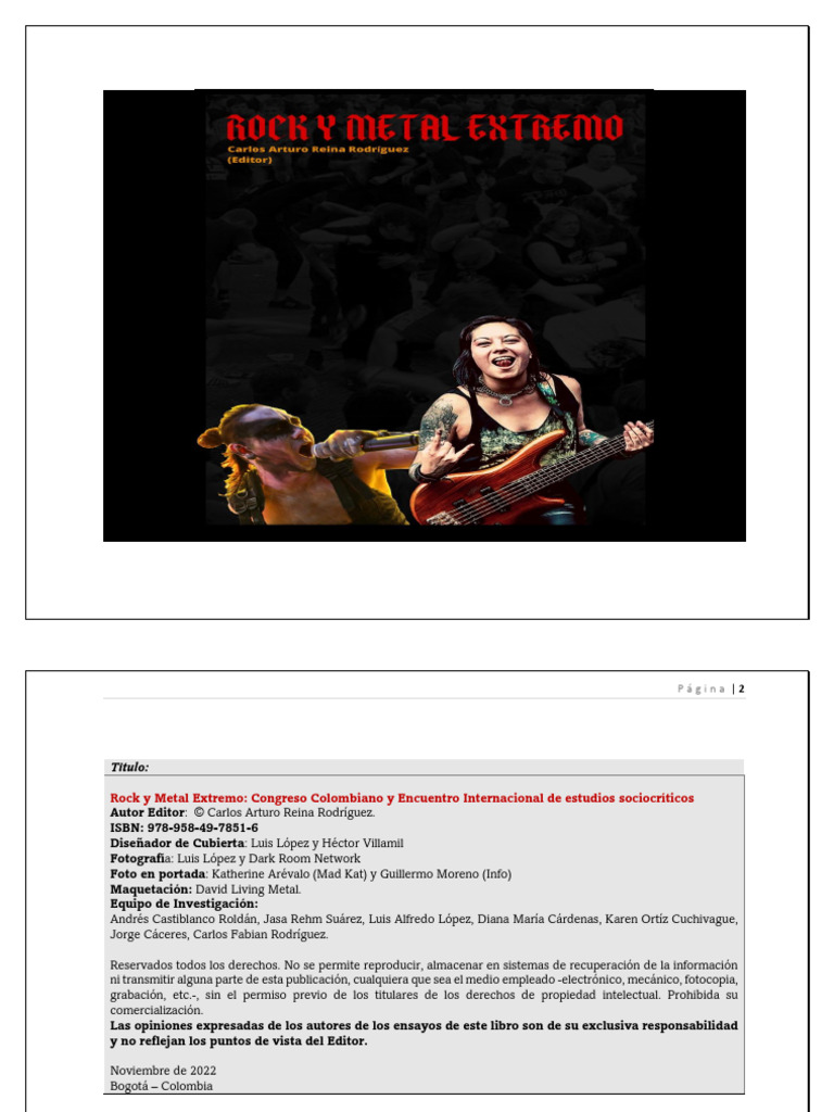 Rock_y_Metal_Extremo_Libro_Final | PDF | Colombia | Música heavy metal