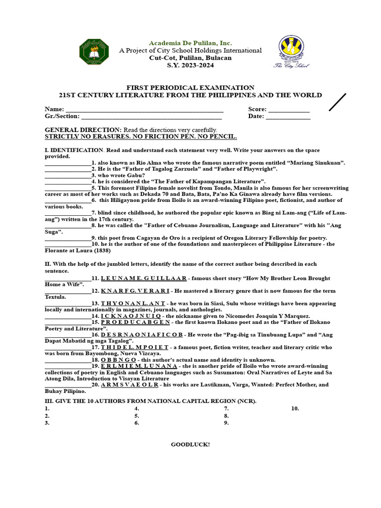 Quiz #1 | PDF | Tagalog Language | Philippines