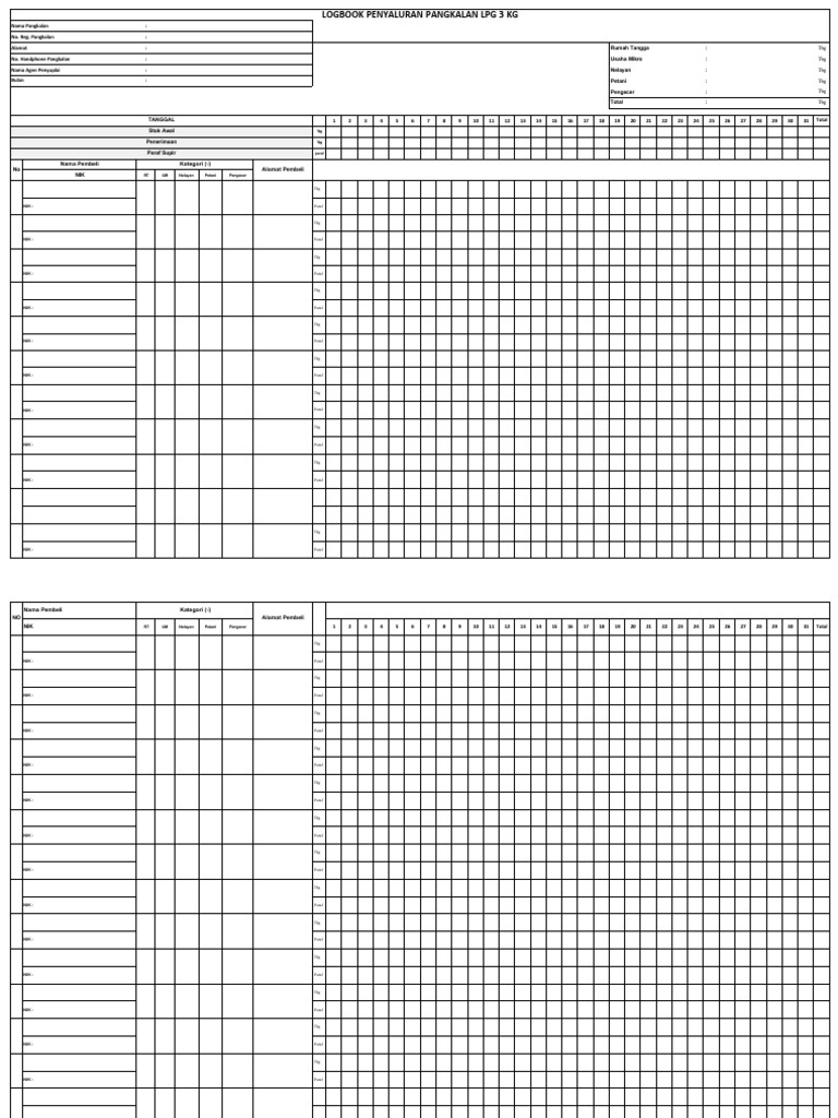 Format Logbook Terbaru 2024. | PDF
