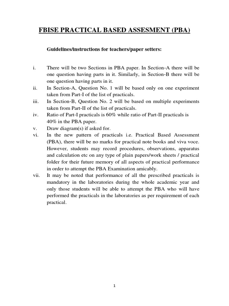 PBA Guidelines for HSSC Chemistry | PDF | Hydrochloric Acid | Sodium ...