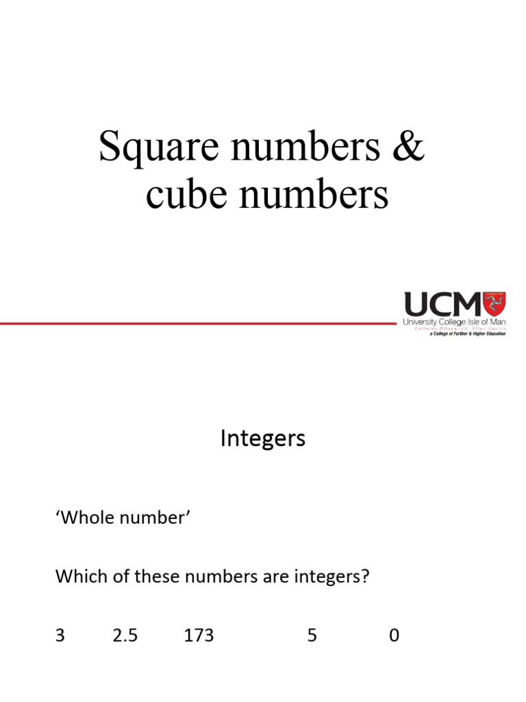 101a Square Numbers & Cube Numbers (Revised 2324) | PDF