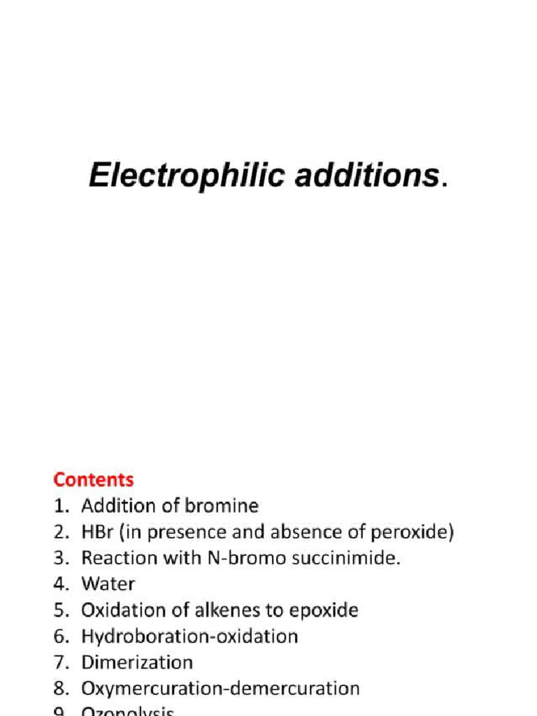 Electrophilic Addition Reactions | PDF