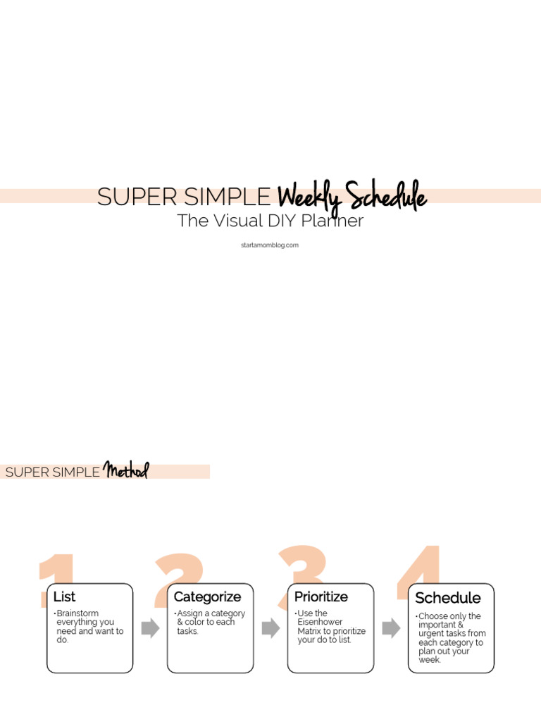 Super Simple Weekly Schedule 8x11 SuziWhitford Startamomblog | PDF