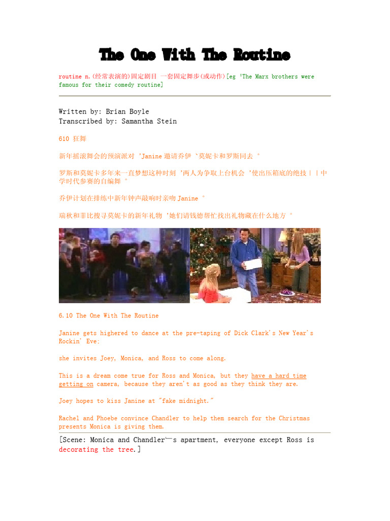 【610】The One With The Routine | PDF | Peanuts