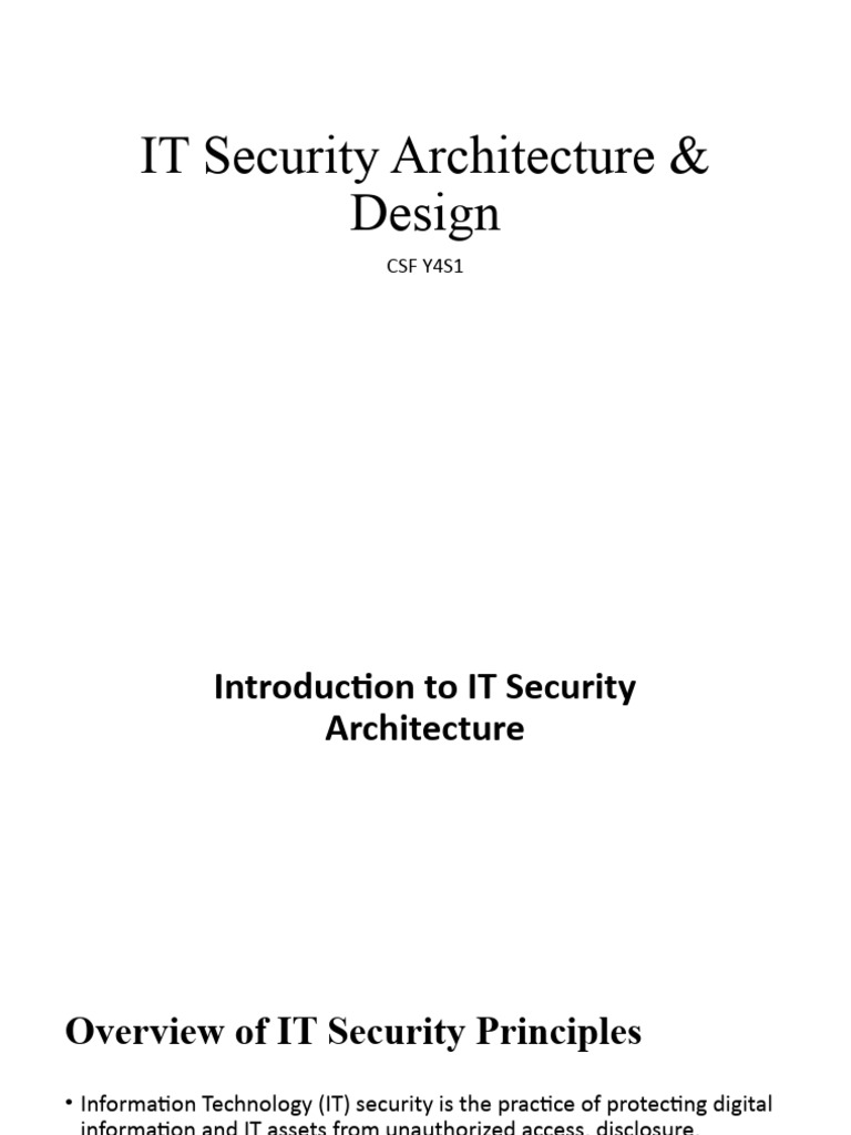 IT Security Architecture Guide | PDF | Information Security | Computer ...