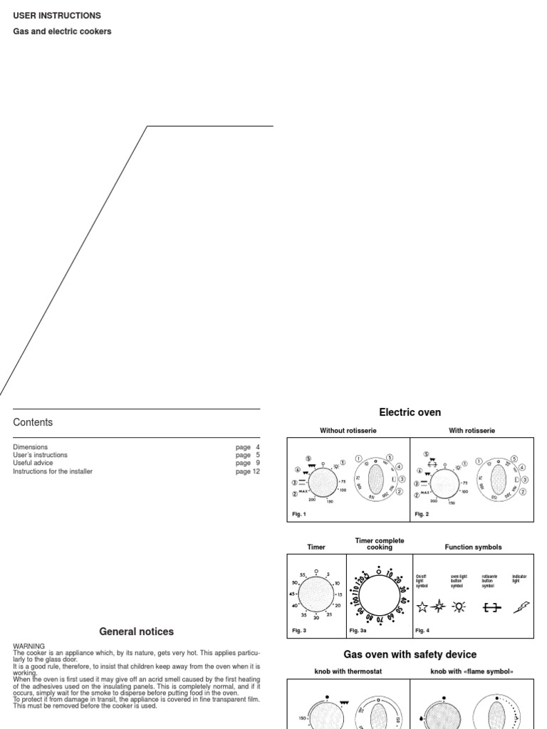 User Instructions Gas and Electric Cookers | PDF | Grilling | Ac Power ...