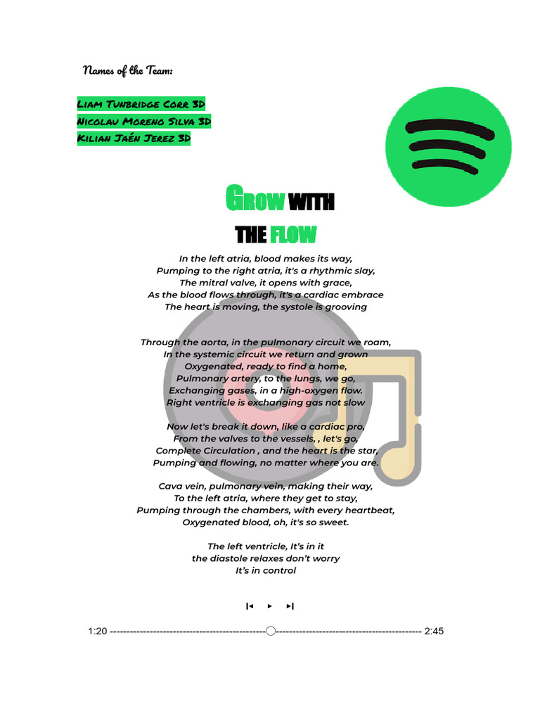 Liam Tunbridge Corr Biology Song Lyrics | PDF