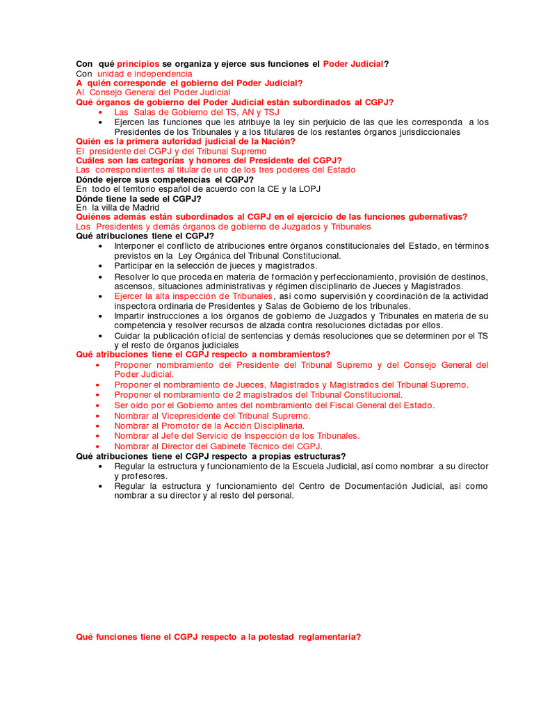 Preguntas Del CGPJ | PDF