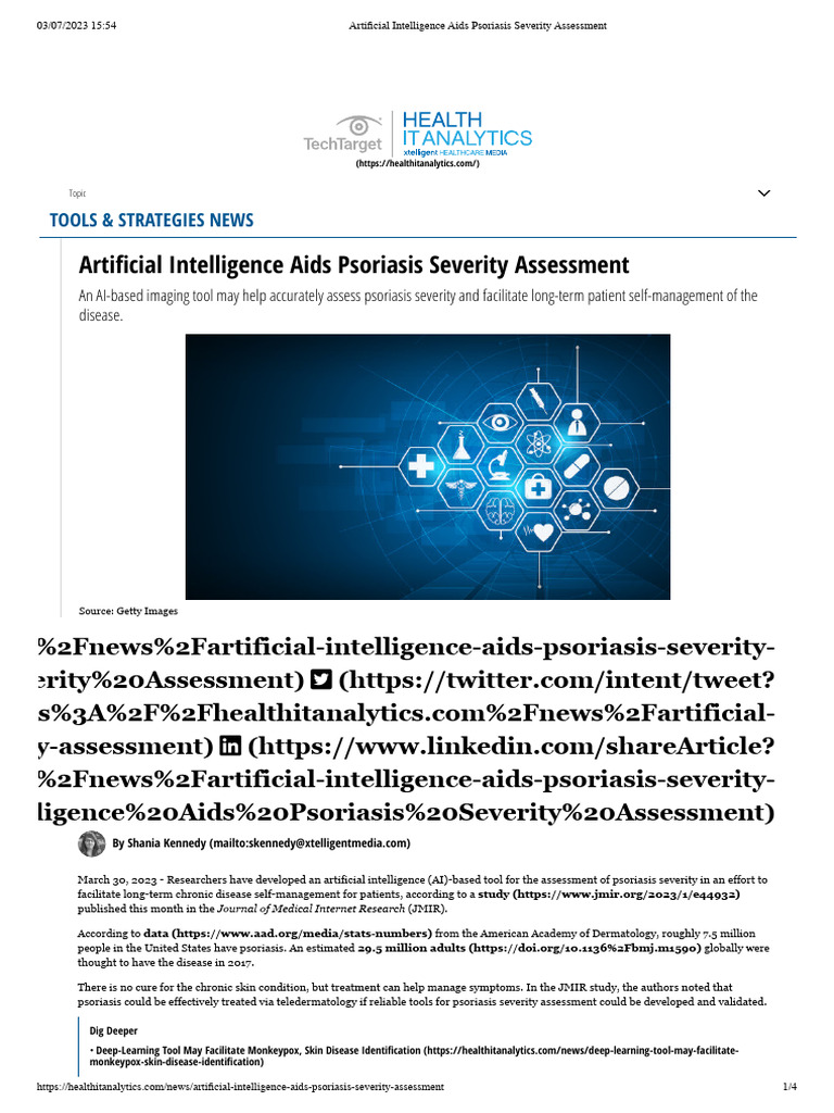 Artificial Intelligence Aids Psoriasis Severity Assessment | PDF ...