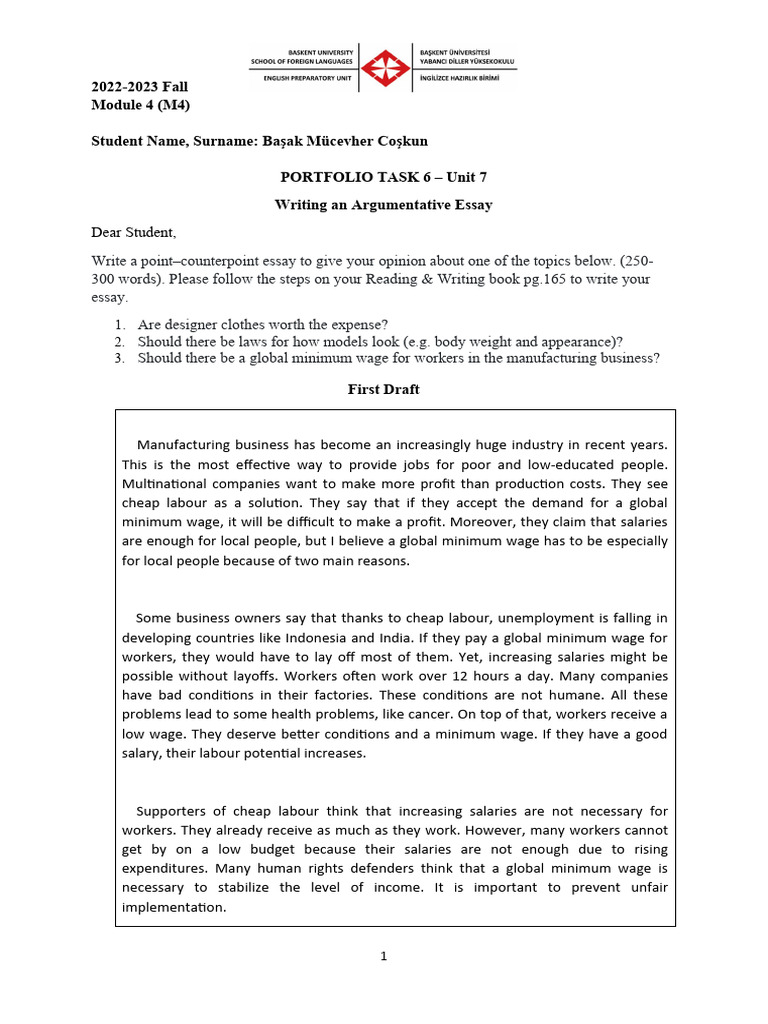 M4 Portfolio Task6 Final Draft | PDF | Business