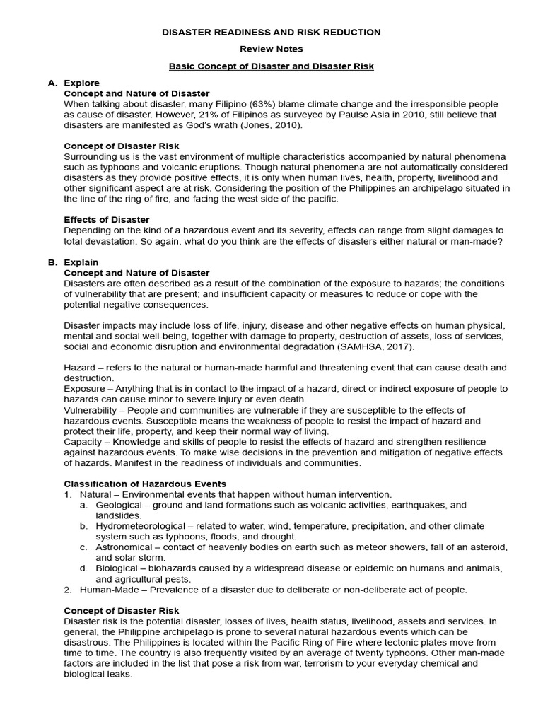 DRRR Review Notes | Download Free PDF | Volcano | Types Of Volcanic ...