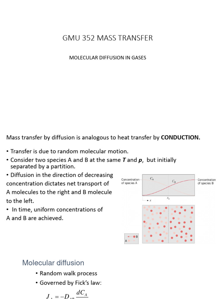 Molecular Diffusion | PDF | Diffusion | Branches Of Thermodynamics